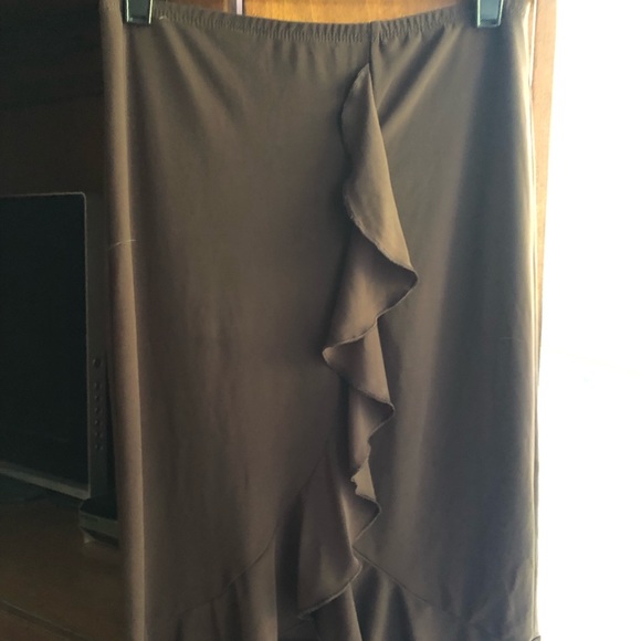 One Fashion | Skirts | One Fashion Chocolate Brown Ruffle Skirt S ...